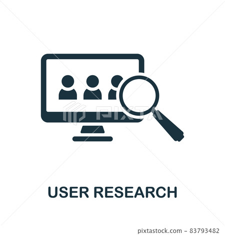User Research icon. Monochrome sign from... - Stock Illustration ...
