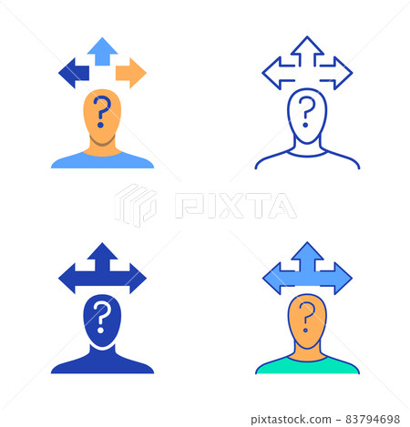 Confused person icon set in flat and line style - Stock Illustration ...