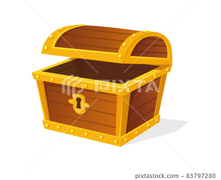 Box for jewelry. Cartoon chest or coin, ready... - Stock Illustration ...