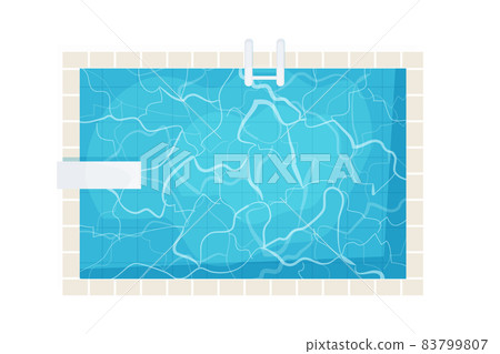 Swimming pool top view in cartoon style... - Stock Illustration ...