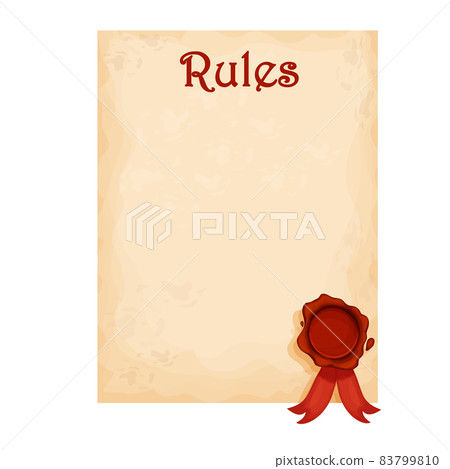 Rules checklist, parchment paper reminder with... - Stock Illustration ...