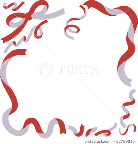 Red and gray ribbon frame - Stock Illustration [83799830] - PIXTA