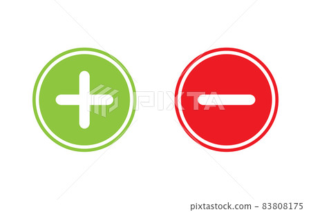 Green plus and red minus flat vector... - Stock Illustration [83808175 ...