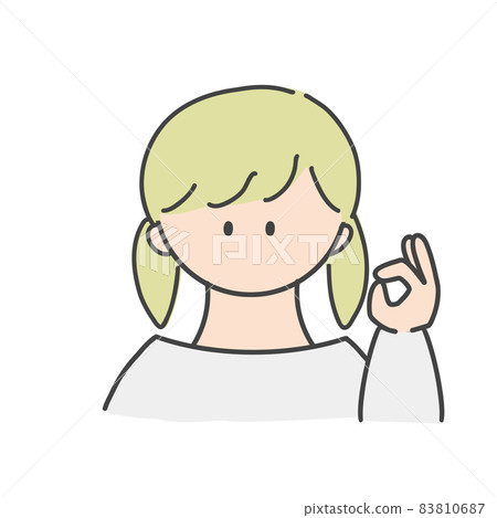 OK pose_girl - Stock Illustration [83810687] - PIXTA