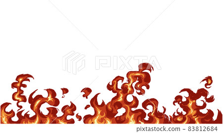 Brush illustration of burning flames Japanese... - Stock Illustration ...