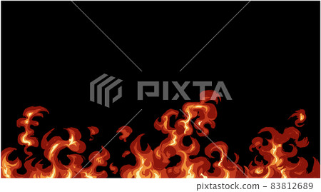 Brush illustration of burning flames Japanese... - Stock Illustration ...