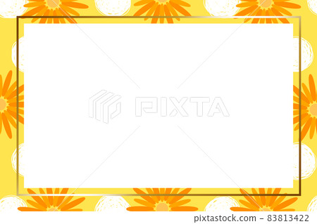 Daisy and polka dot frame horizontal position... - Stock Illustration ...