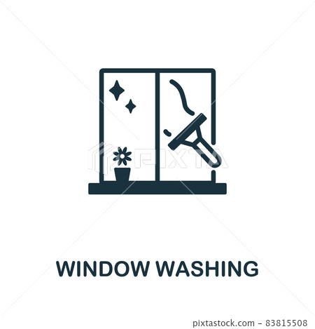 Window Washing icon. Monochrome sign from... - Stock Illustration ...