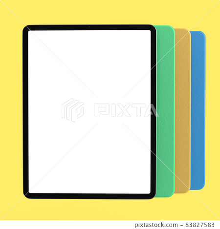 Set of computer tablets with cover case and... - Stock Illustration ...
