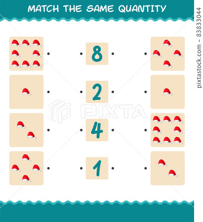 Match the same quantity of santa hat. Counting... - Stock Illustration ...