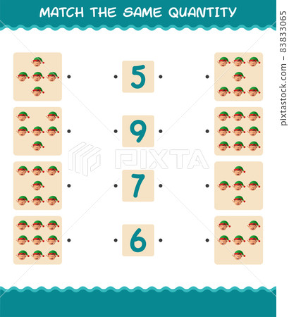 Match the same quantity of elf. Counting game.... - Stock Illustration ...