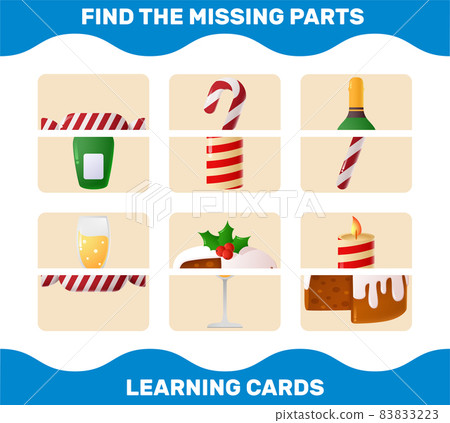 Match cartoon christmas parts. Matching game.... - Stock Illustration ...