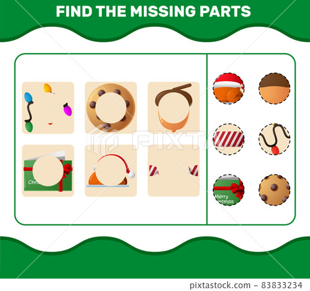 Match cartoon christmas parts. Matching game.... - Stock Illustration ...