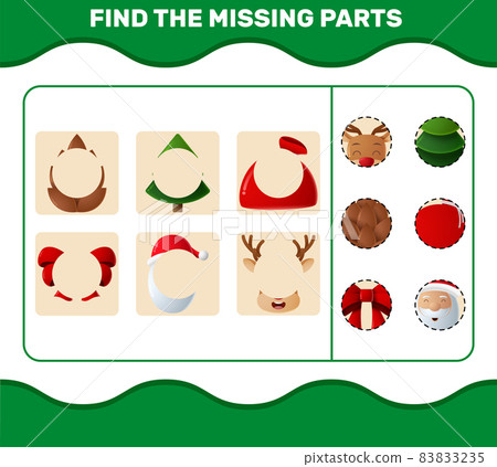 Match cartoon christmas parts. Matching game.... - Stock Illustration ...