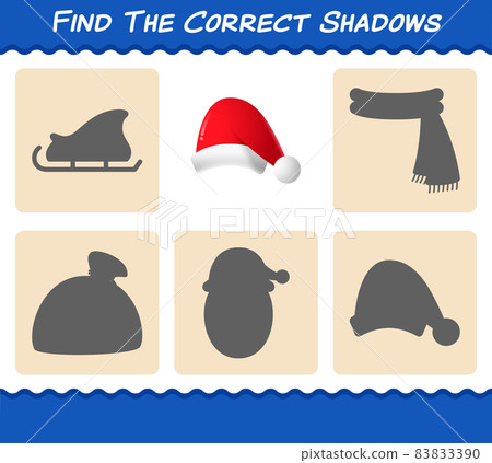 Find the correct shadows of santa hat.... - Stock Illustration ...