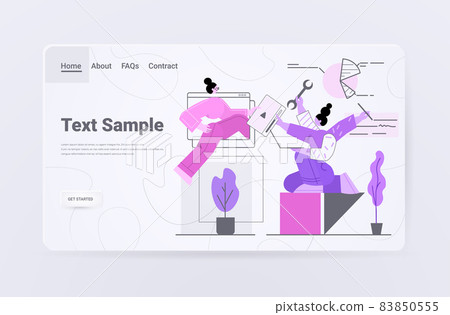 developers couple creating website ui interface... - Stock Illustration [83850555] - PIXTA