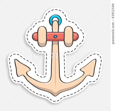 cartoon icon of doodle ship anchor. Safe... - Stock Illustration ...