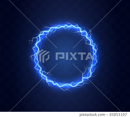 Realistic circle of thunder storm lightnings. - Stock Illustration ...