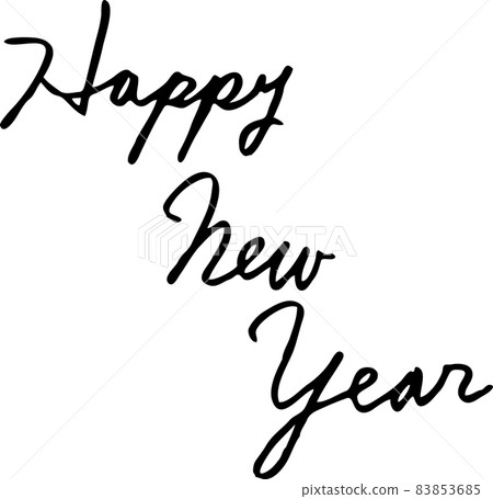 Happy New Year-Handwritten... - Stock Illustration [83853685] - PIXTA
