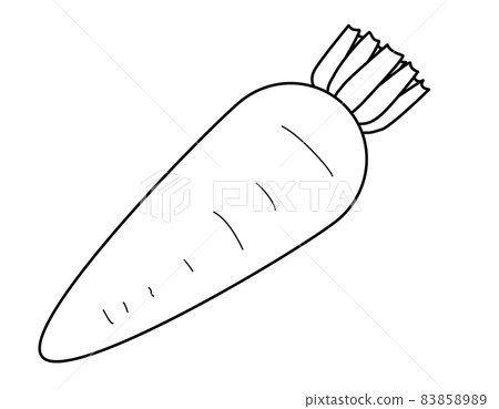 Simple colorless vector carrot single illustration - Stock Illustration ...