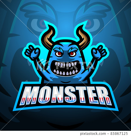 Blue monster mascot logo design - Stock Illustration [83867125] - PIXTA