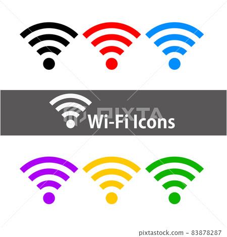 6-color wifi mark icon set - Stock Illustration [83878287] - PIXTA