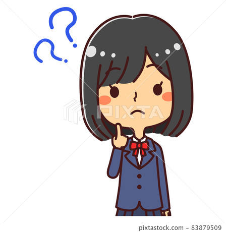 Female student doubt? Upper body illustration... - Stock Illustration ...