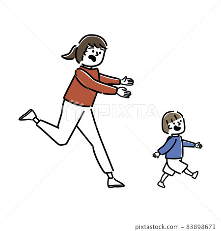 Illustration of a mother chasing a boy - Stock Illustration [83898671 ...