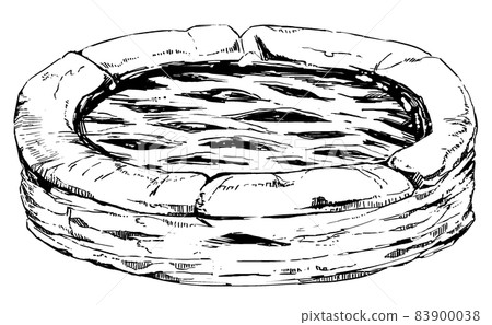 Pie line drawing - Stock Illustration [83900038] - PIXTA