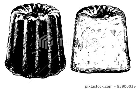 Canelé line drawing - Stock Illustration [83900039] - PIXTA