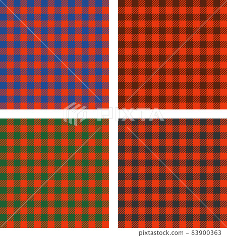 Buffalo check set (red) - Stock Illustration [83900363] - PIXTA