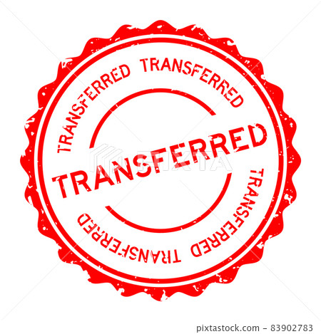 Grunge red transferred word round rubber seal... - Stock Illustration ...
