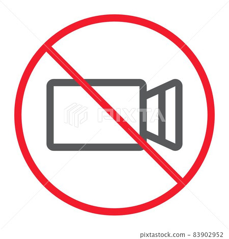 No filming line icon, prohibition and... - Stock Illustration [83902952 ...
