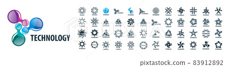 A set of vector logos Technology on a white... - Stock Illustration ...