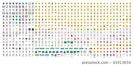 Set of American Road Signs - Stock Illustration [83913650] - PIXTA
