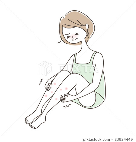 Female scratching her leg - Stock Illustration [83924449] - PIXTA