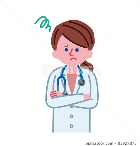 Illustration of a troubled doctor (female) - Stock Illustration ...