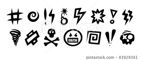 Swear icons set. Censored symbols substituting... - Stock Illustration ...