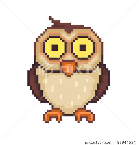 Owl pixel art - Stock Illustration [83944654] - PIXTA
