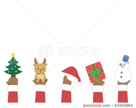 Christmas frame card Santa's hand simple copy... - Stock Illustration ...