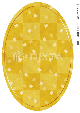 Oval frame yellow & gold checkered pattern and... - Stock Illustration ...