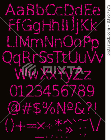 Vector spiked alphabet.Art font. - Stock Illustration [83957975] - PIXTA