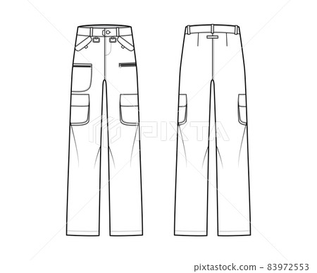 Set of Ski pants technical fashion illustration... - Stock Illustration ...