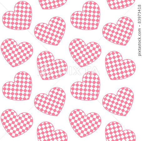 Vector seamless pattern of pink heart with chess - Stock Illustration ...