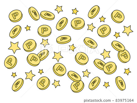 Point coin and star illustration White... - Stock Illustration ...