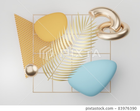 3d render of premium abstract geometric shapes...-插圖素材 [83976390] - PIXTA圖庫