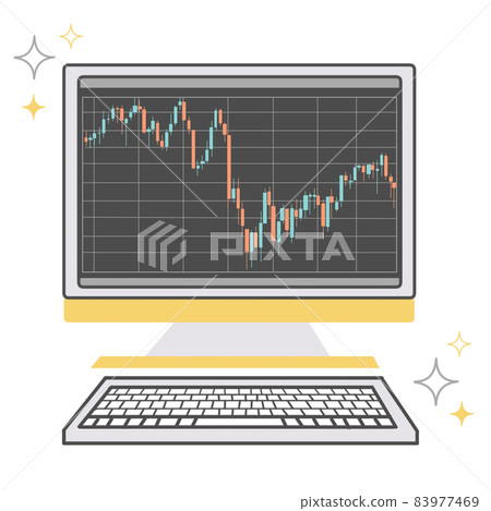 Colorful desktop computer illustration chart... - Stock Illustration ...