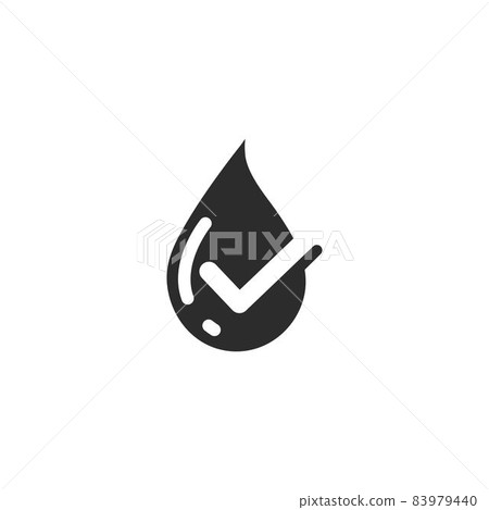 water drop check mark icon vector illustration... - Stock Illustration ...