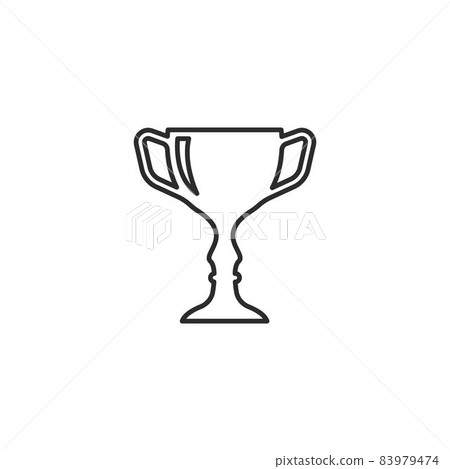 Trophy line illustration vector icon of winner... - Stock Illustration ...