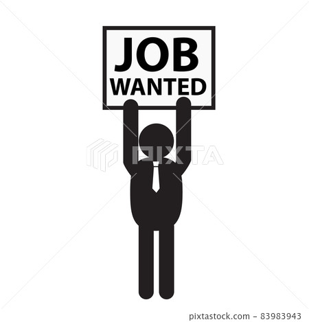 job wanted icon on white background. human... - Stock Illustration ...